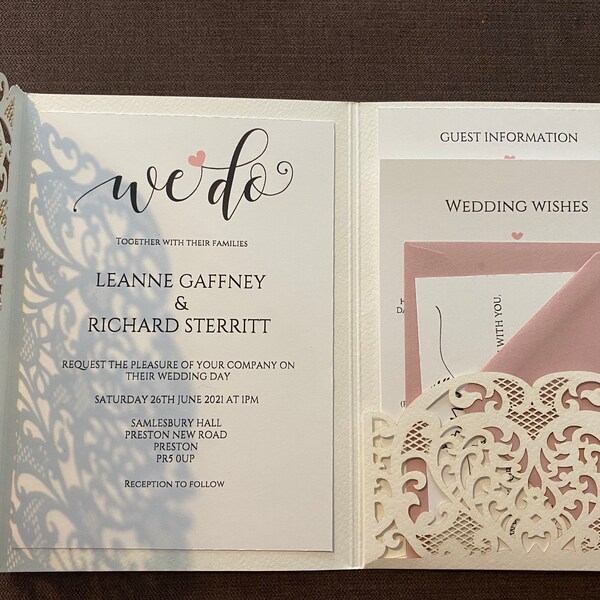 Laser Cut Invitation Covers - Eco Colour, DIY Invitations, Wedding ...