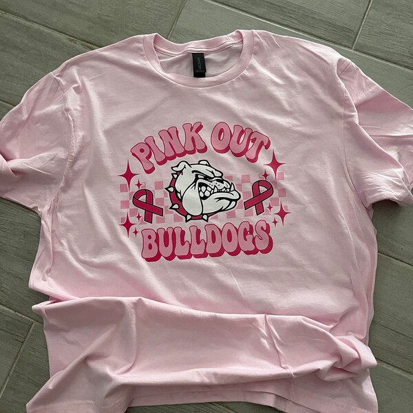 PNG Bulldogs Pink Out Breast Cancer Awareness Groovy Checkered Preppy ...