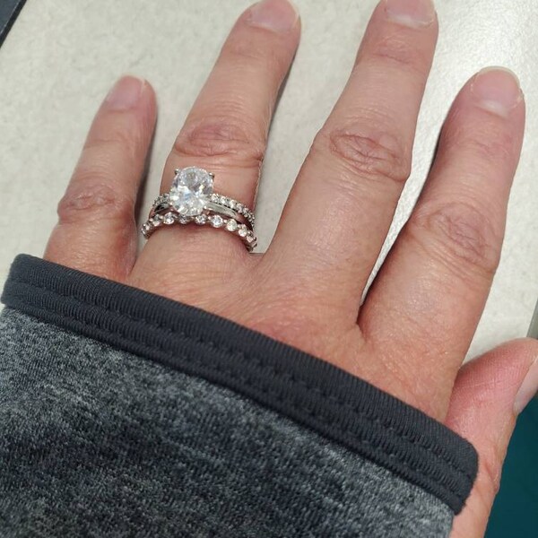 Beautiful Radiant Cut Engagement Ring. Half Eternity Band. 2.5 Ctw ...