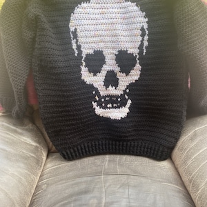 Crochet Skull Cardigan Pattern Crochet Sweater Pattern TOO - Etsy
