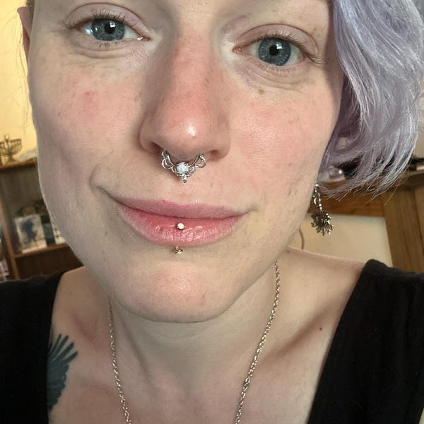 Lace Swirl Septum Clicker Ring / Daith Earring With Crystals, Rose Gold ...