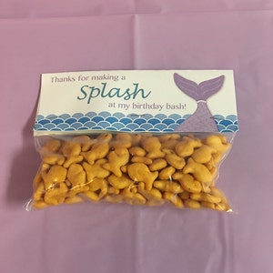 Mermaid Birthday Bag Toppers, DIY Editable Treat Bag Labels, INSTANT ...