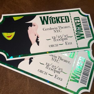 Personalised Wicked the Musical Ticket - Etsy