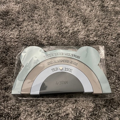 Personalised Wooden Stacking Bear Baby Gift New Baby Keepsake / Gift - Etsy