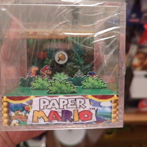 Mario Diorama Paper Mario, Mario 3D Diorama Cube, Handmade Crystal ...