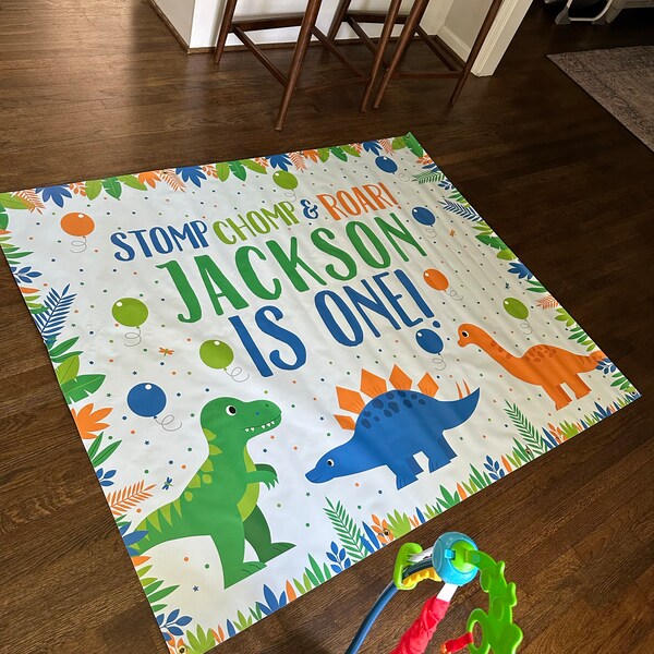 Dinosaur Birthday Banner Personalized Three Rex Banner Dinosaur ...