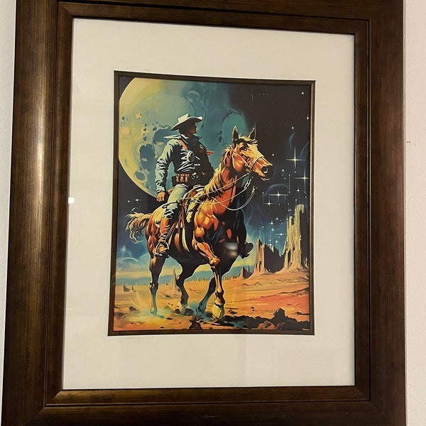 The Space Cowboy - Retro Futurism | Vintage Western | Cosmic Sci-fi Art ...
