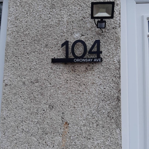 Modern House Numbers | Contemporary Floating House Sign - Etsy UK