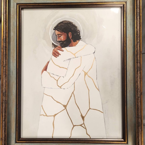 Kintsugi Christ Print: 'he Binds up the Broken Hearted' - Etsy