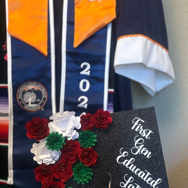 Graduation Cap Topper Mexico Flag Colors First Gen Educated Latina ...