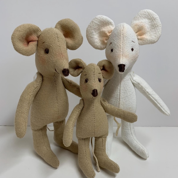 Mouse Family Sewing Pattern Set PDF — Stuffed Animal, Cloth Mice With ...