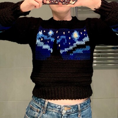 Starry Night Sweater Crochet Pattern - Etsy