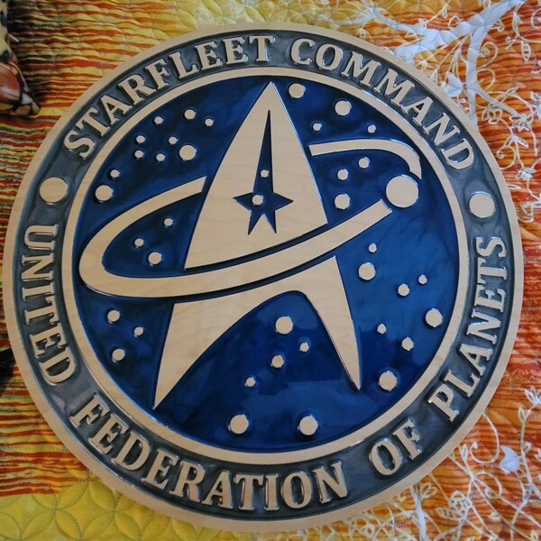 Star Trek Starfleet Command Badge Sign | United Federation of Planets ...