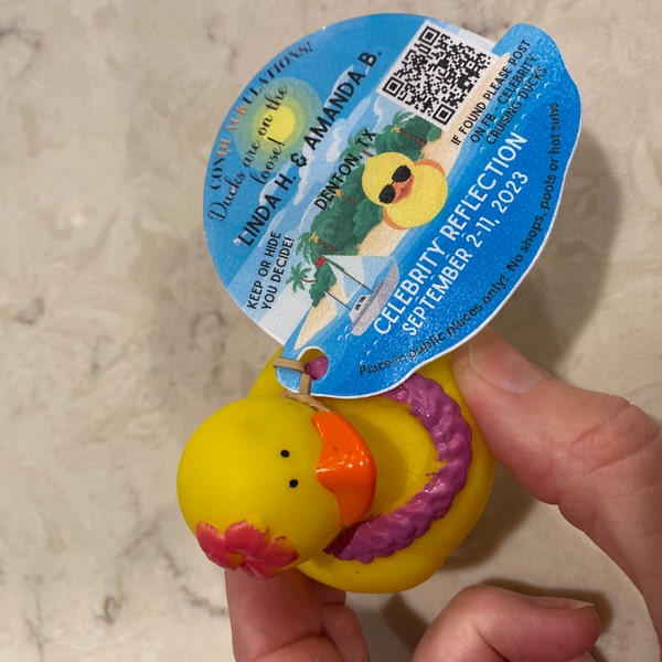 Cute Island Cruising Duck Tags Printed Laminated and Shipped Duck Tags ...