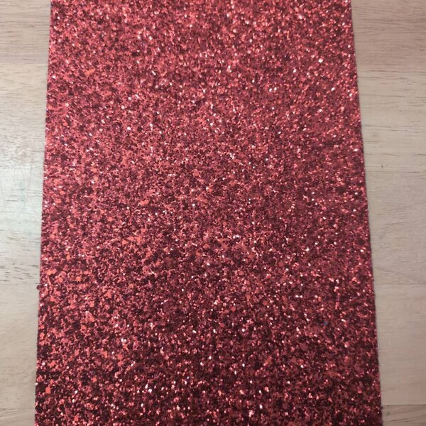 Red Chunky Glitter Canvas Sheets, Glitter Faux Leather, Vinyl Fabric ...