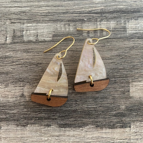 Sailboat Earrings, Nautical Boat Earrings, Sailboat Jewelry, Gift for ...