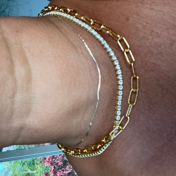 Layered Link Rope Necklace, Layering Chain Necklaces, Gold Filled Thick ...
