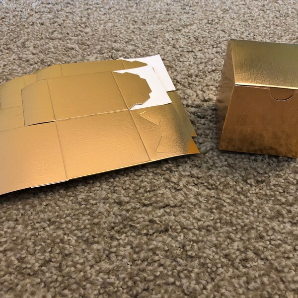 Gold Boxes Square 3 X 3 X 3", 5-20 Pack of Wedding Favor Boxes Bulk ...