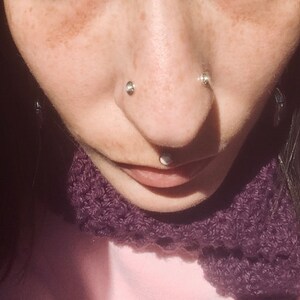 Nose Stud Nostril Ala Nose Piercing Fishtail Earring Sterling Silver ...