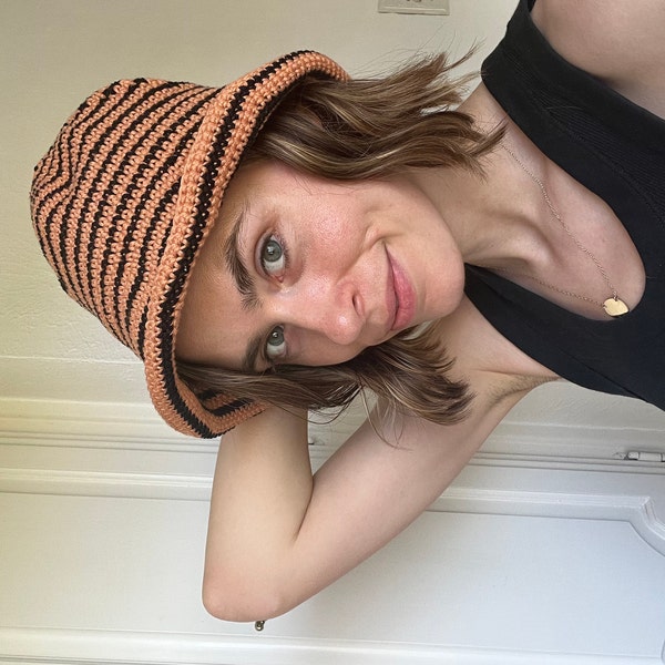 Single Stripe Bucket Hat, Summer and Spring Hat, Festive Cotton ...