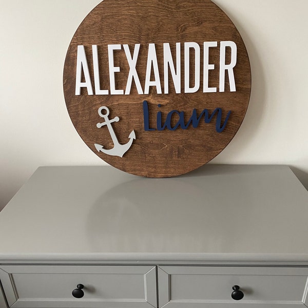 Custom Name | Nautical Theme Sign | Baby Name Sign | Ocean Theme | Wood ...