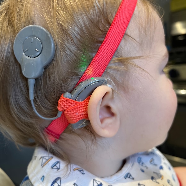 Light Blue - Cochlear Implant Heaband - Adjustable Length - Silicone ...