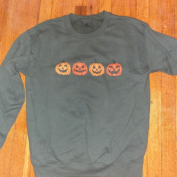 Pumpkin Sweatshirt, Pumpkin Sweater, Jack-o-lantern Sweatshirt ...
