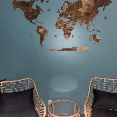 Wooden Wall Map 3 D Wood Wall Map Travel World Map Anniversary - Etsy