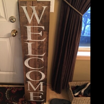Rustic Wood WELCOME Sign for Porch Rustic Welcome Sign Farmhouse ...