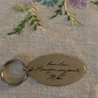 Handwritten Key Chain, Your Handwriting Keychain or Font, Personalized ...