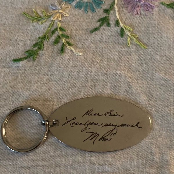 Handwritten Key Chain, Your Handwriting Keychain - or Font ...