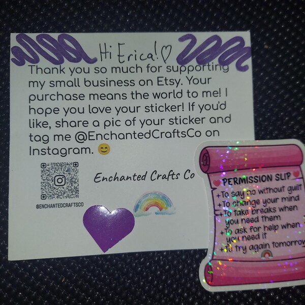 Permission Slip Sticker, Mental Health Therapy, Trauma Healing Decal ...