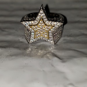 Custom Handmade 3-D Star Hip Hop Pinky Ring Solid 925 Sterling Silver ...