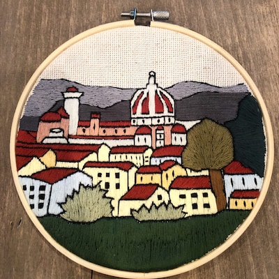 Florence, Italy. Hand Embroidery Pattern PDF. DIY. Embroidery Hoop Art ...