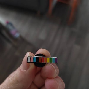 Non-binary Ribbon Pin Subtle Pride Flag Enamel LGBT LGBTQ Queer Agender ...