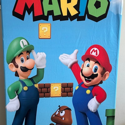 Mario Themed Birthday Party Photography Backdrop Kids Baby Shower Party ...