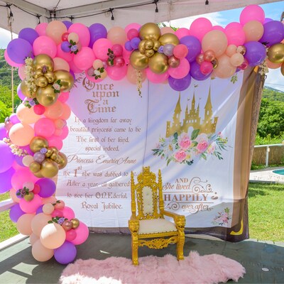 Once Upon a Time Backdrop Princess Birthday Party Decoration Fairytale ...
