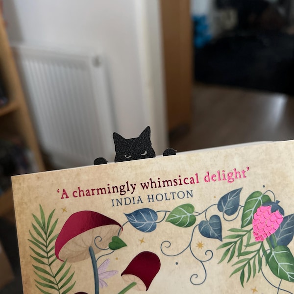 Curious Climber: 3D Printed Hanging Black Cat Bookmark - Etsy