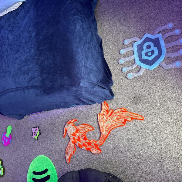 Heart Patterned Koi Fish Customizable Handmade Fluffy Tufted Rug - Etsy