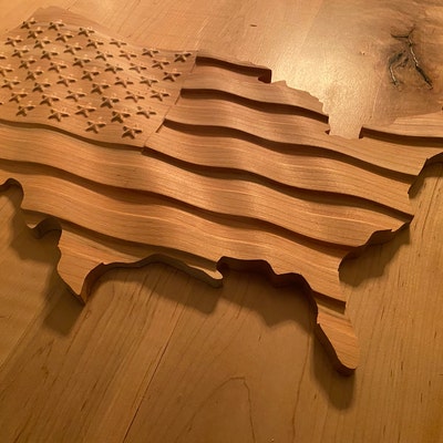 USA Wavy Map Flag Mix CNC Files for Wood, 3D STL Model - Etsy