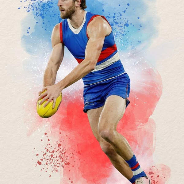 Personalized Name AFL Football Modern Gallery Wall Set, Digital Prints ...