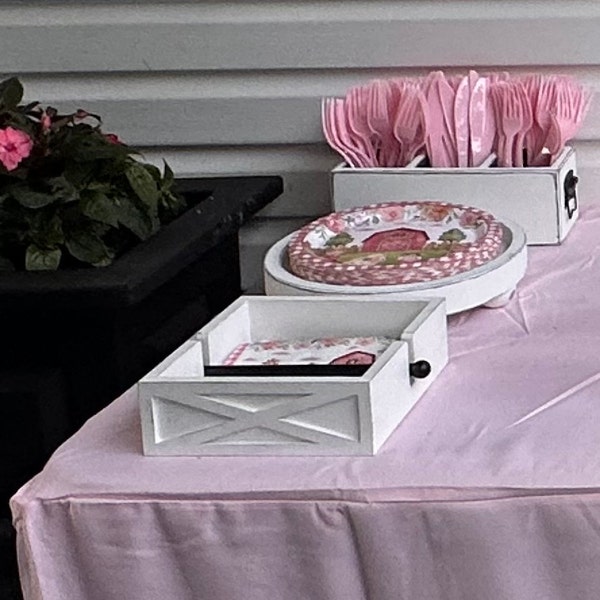 Farmhouse Silverware Holder, Plate or Cup Holder, Cup Holder, Wood ...