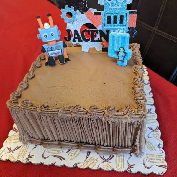 Robot Fondant Cake Topper - Etsy