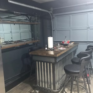 Industrial Pipe Bar, Pipes Wood, Bar Shelf, Shelving Wall Wine, Shelves ...