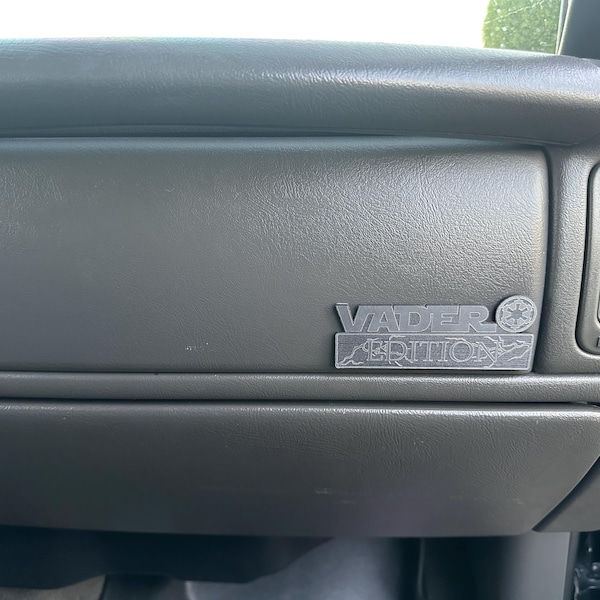 Custom Engraved Car Name Emblem Badge Black With Brushed Silver ...