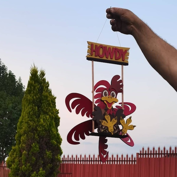 Swinging Bantam Rooster Wind Spinner SVG Design (digital Download) - Etsy