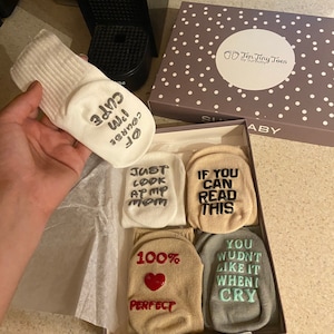 Baby Socks Funny Quotes 4 Unique Pairs Girls/boys Infant Socks Baby ...