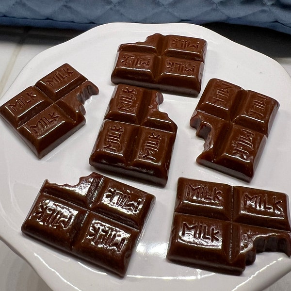 Faux Chocolate Bars, Realistic Chocolate Squares, Chocolate Cabochons ...