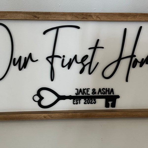 Our First Home | Personalized Our First Home | Realtor Gift Name Sign ...