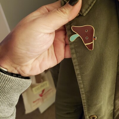 Liver Enamel Pin.hard Enamel Pin.liver Pin.abdomen Ultrasound Pin ...